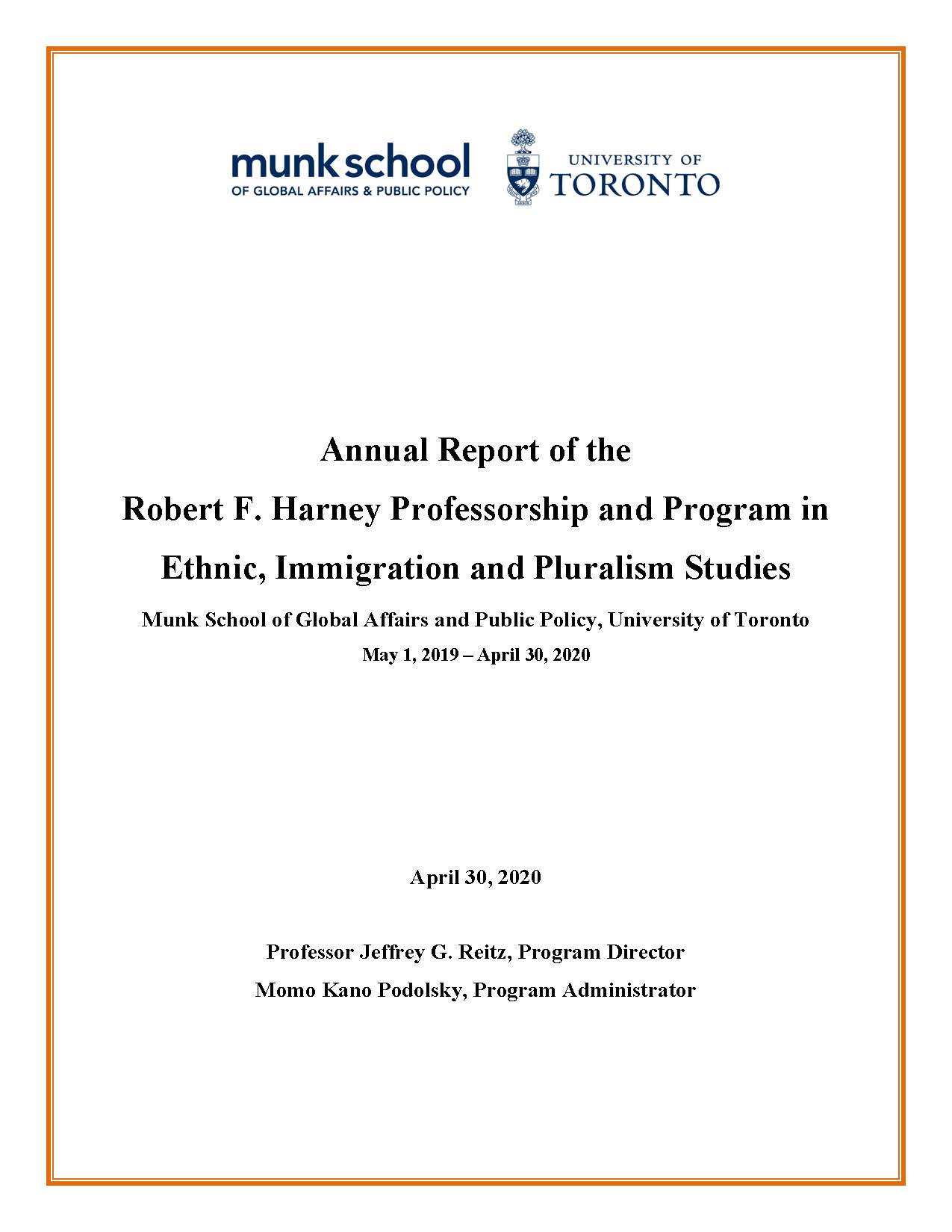 Annual Reports – Jeffrey G. Reitz